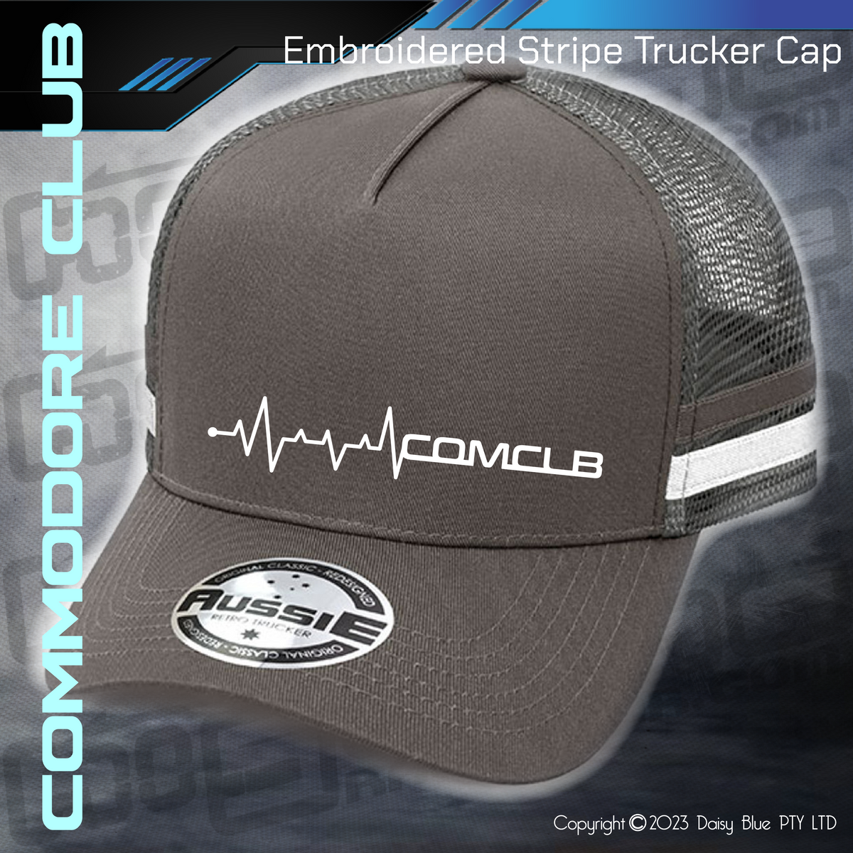 STRIPE Trucker Cap - CC Heartbeat – Highline Racewear