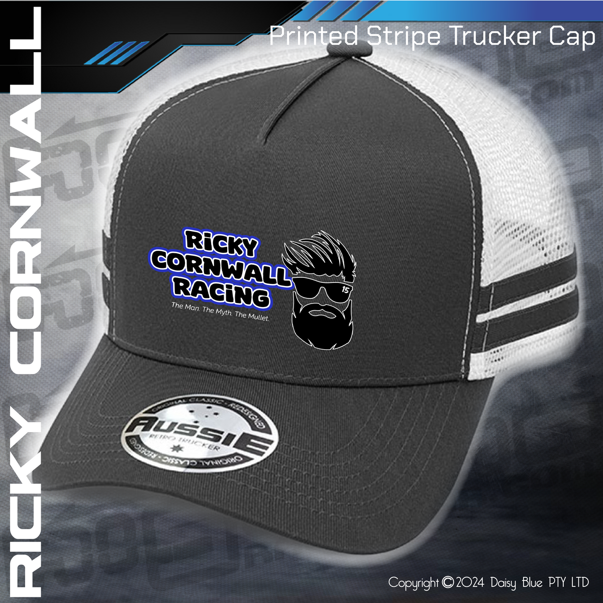 STRIPE Trucker Cap - Ricky Cornwall – Highline Racewear
