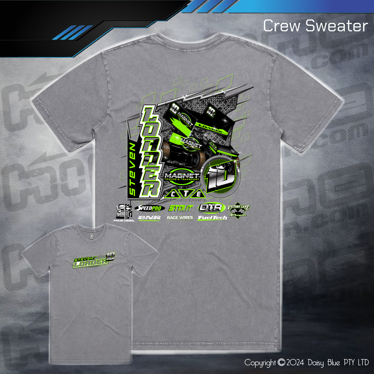 Stonewash Tee - Steve Loader Sprint Car – Highline Racewear