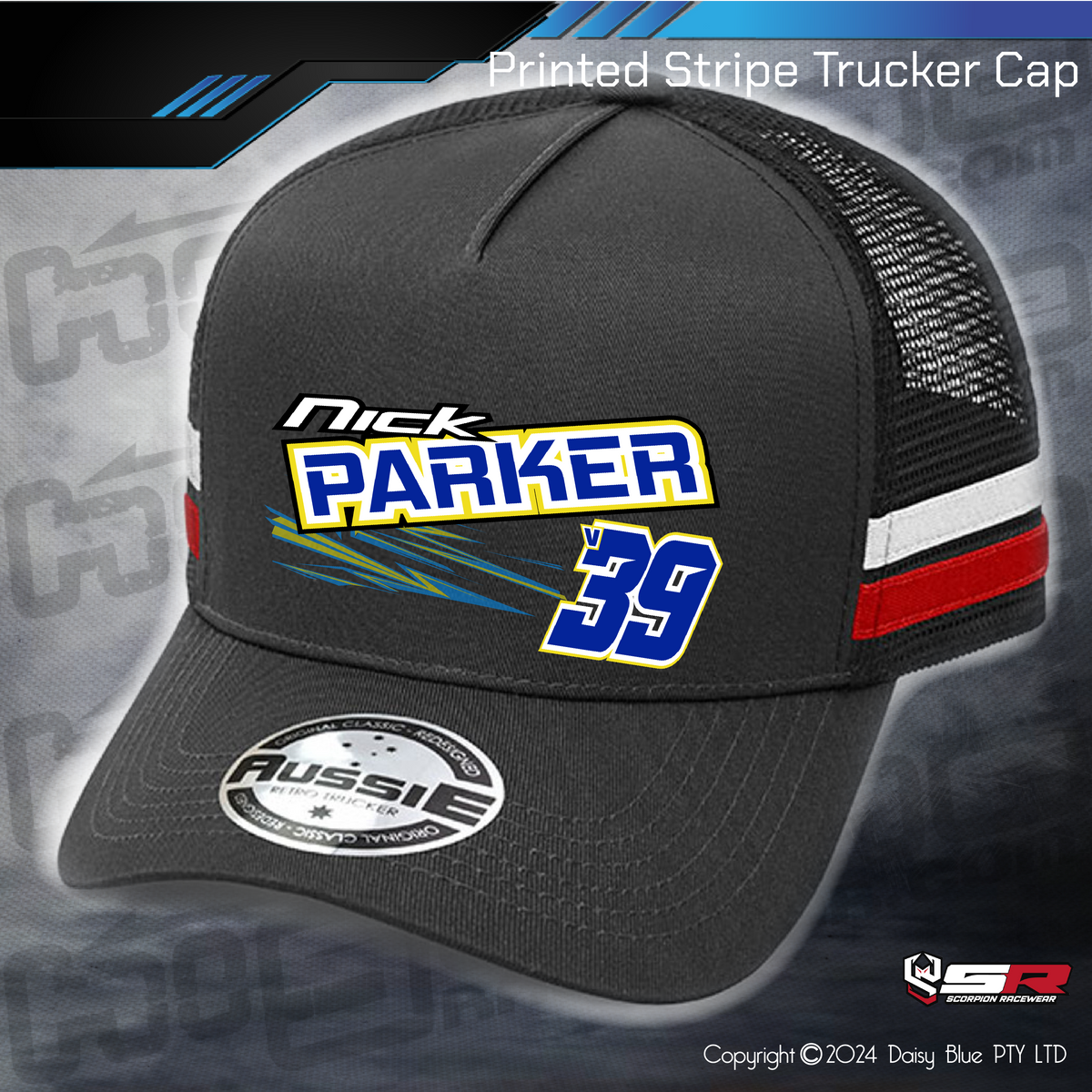 STRIPE Trucker Cap - Nick Parker – Highline Racewear