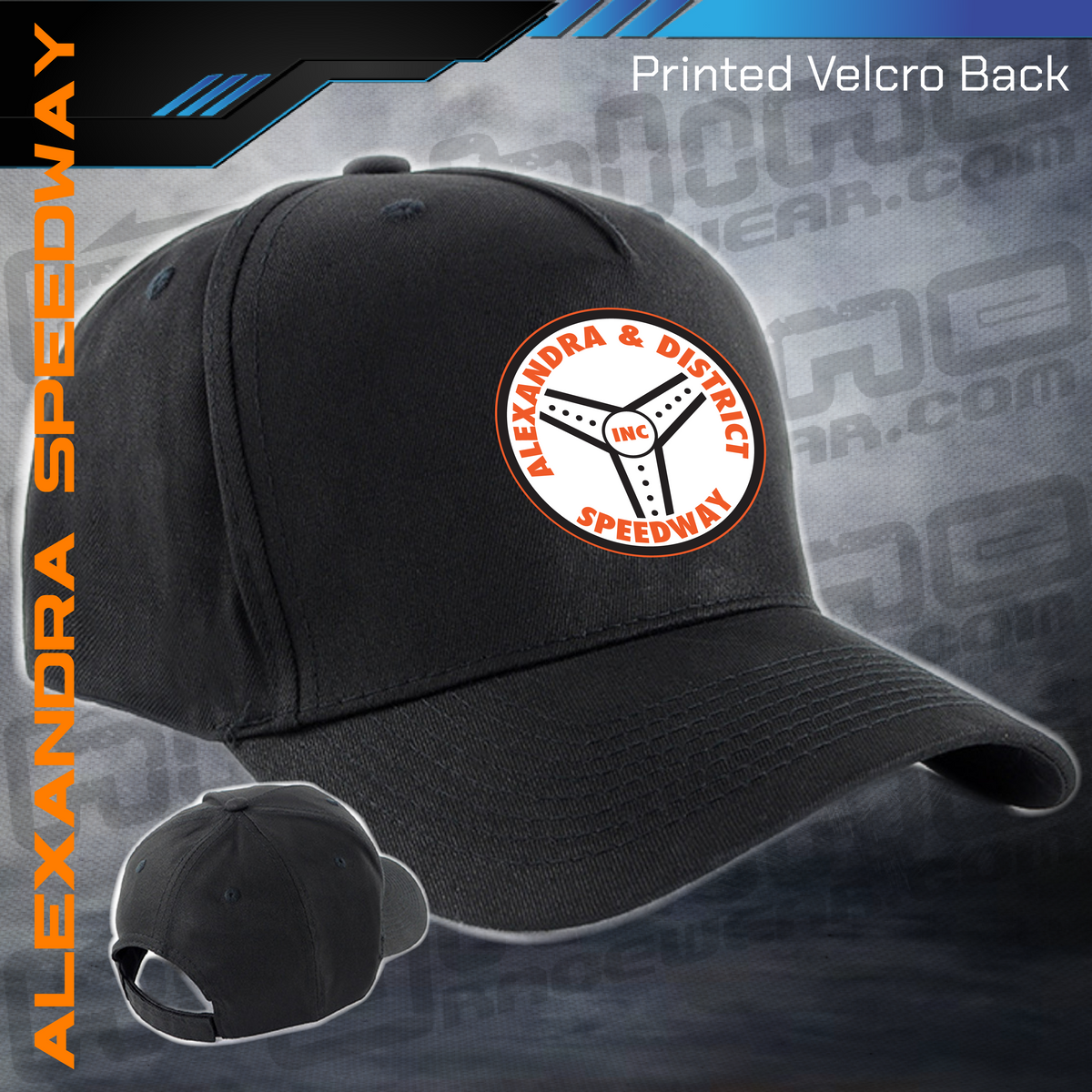 Printed 5 Panel Velcro Cap - Alexandra Speedway – Highline Racewear
